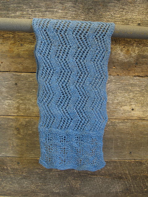 Ravelry: Block Island Blue Scarf with Wave Pattern pattern by Deborah ...