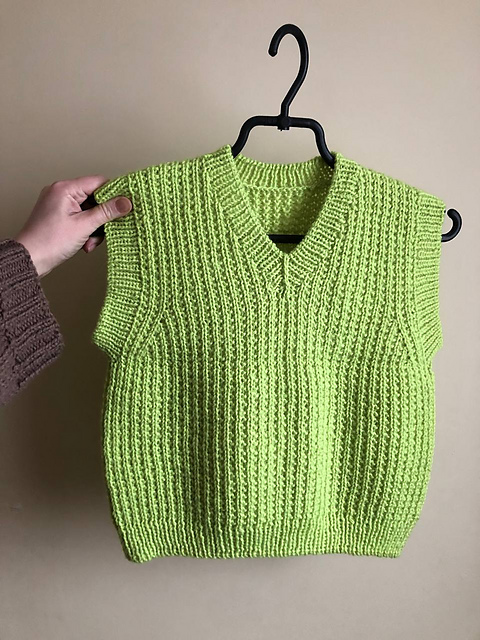Ravelry: Knitted vest/slipover Waffle pattern by Svitlana Kharchenko