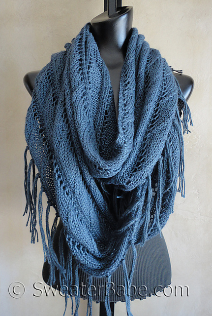 Ravelry: #123 Sophisticated Boho Lace Eternity Scarf pattern by SweaterBabe