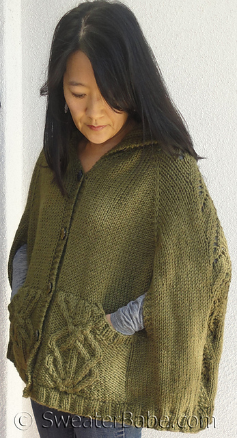 Ravelry: #138 Covetable Cabled Cape pattern by SweaterBabe