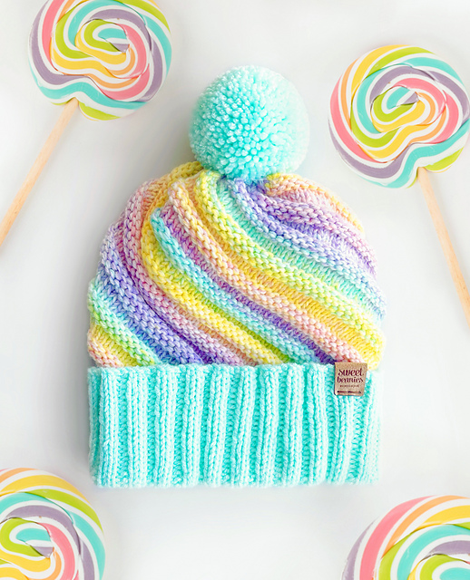 Ravelry: Candy Ripple Beanie (Knit) pattern by Sweet Beanies Boutique