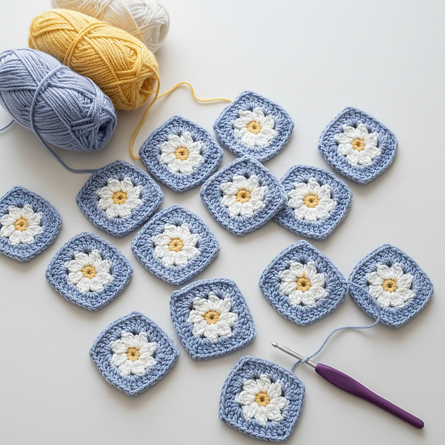 Ravelry: Daisy Square pattern by Sweet Softies