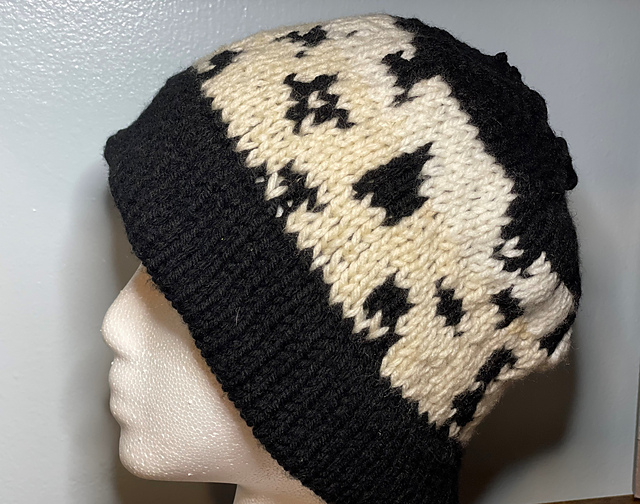 Ravelry: Cow Print Messy Bun Beanie pattern by Cydney Marco