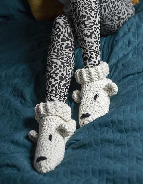 Ravelry: Polar Bear Booties (Adult) pattern by TOFT UK
