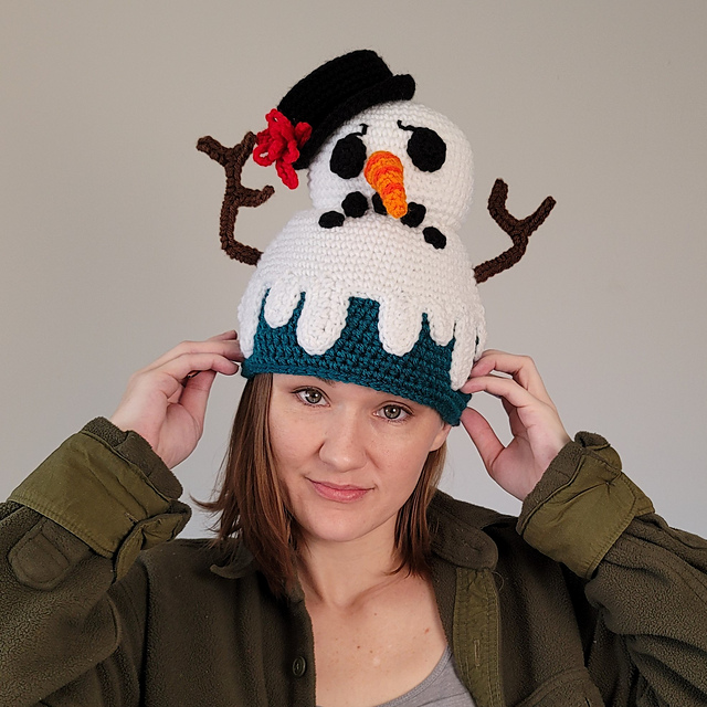 Ravelry: Melting Snowman Beanie pattern by Jen Knight