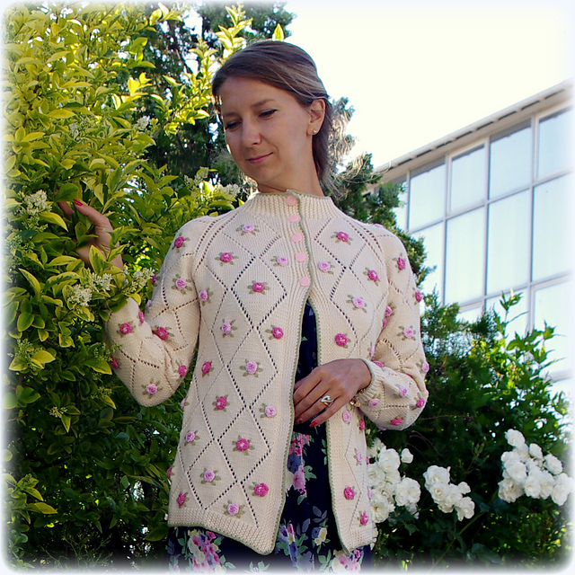Ravelry: Dreams about rose Ladie`s cardigan pattern by VikTORYa Petrichenko