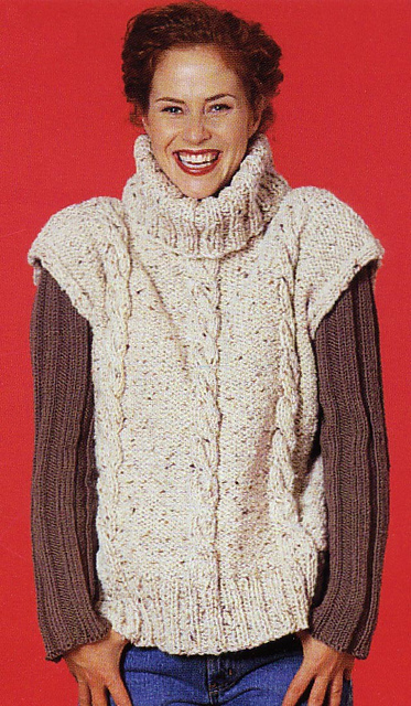 Ravelry: Soho Tweed Cabled Oversized Vest pattern by Tahki Stacy Charles