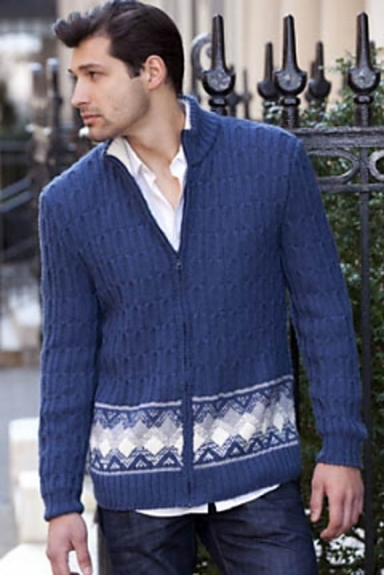 Ravelry: Lugano Men's Fair Isle Zipped Jacket pattern by FDC Design Studio