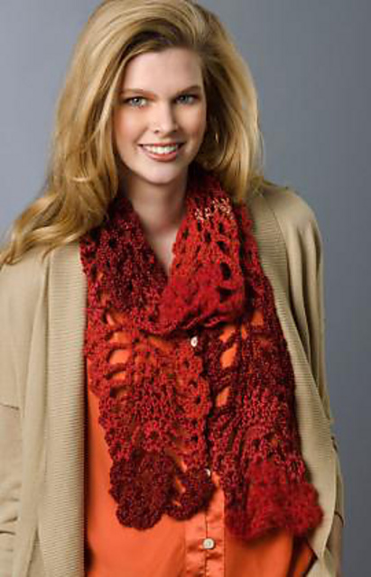Ravelry: Lacy Pineapple Crochet Scarf pattern by Tammy Hildebrand