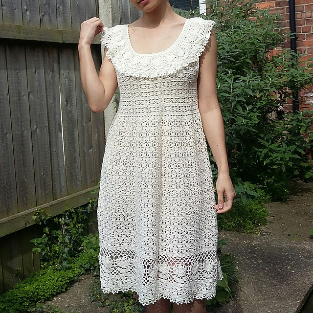 Ravelry: Beauty Silk Cotton Ruffle Dress pattern by Pierrot (Gosyo Co ...
