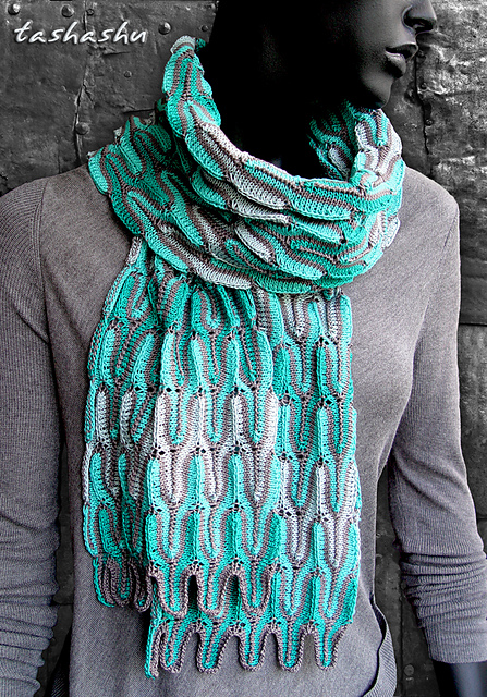 Ravelry: Knitted Scarf Waves pattern by Svetlana Gordon