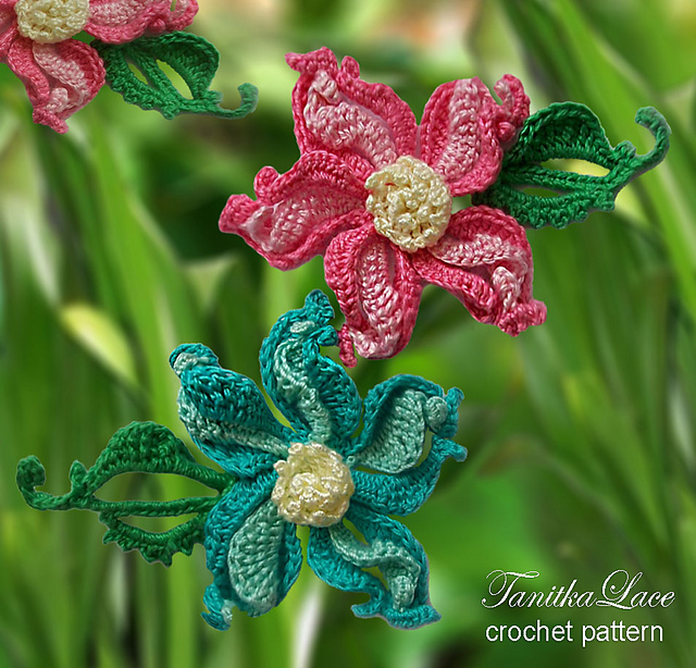 Ravelry: Tashatan740's Fantasy flower Crochet pattern