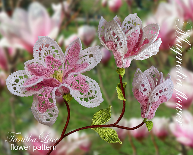 Ravelry: Tashatan740's Magnolia flower Crochet pattern with photo tutorial