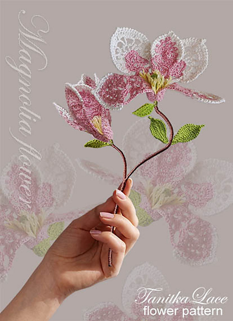 Ravelry: Tashatan740's Magnolia flower Crochet pattern with photo tutorial
