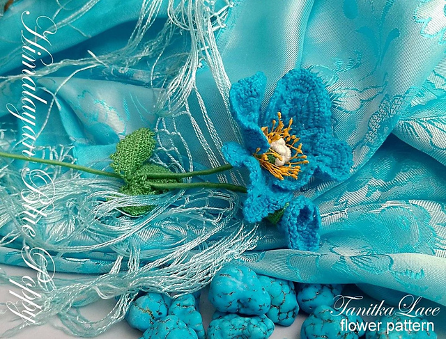 Ravelry: Tashatan740's Blue poppy Crochet flower pattern. Tutorial How ...