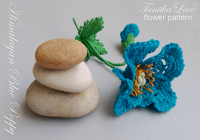 Ravelry: Tashatan740's Blue poppy Crochet flower pattern. Tutorial How ...