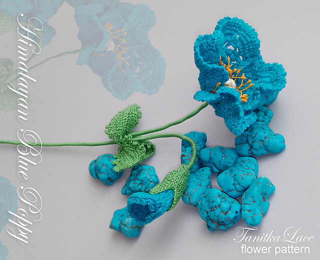 Ravelry: Tashatan740's Blue poppy Crochet flower pattern. Tutorial How ...