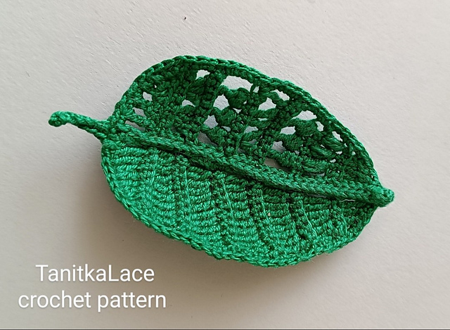 Ravelry: Tashatan740's Crochet Pattern Textured leaf. Crochet flower ...