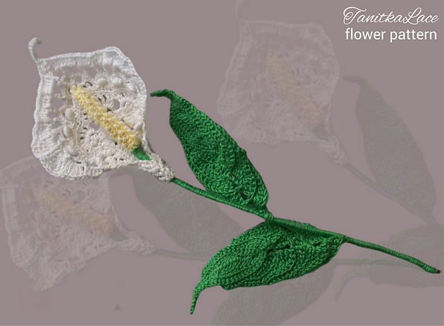 Ravelry: Tashatan740's Peace Lily Flower Crochet pattern. Tutorial for ...