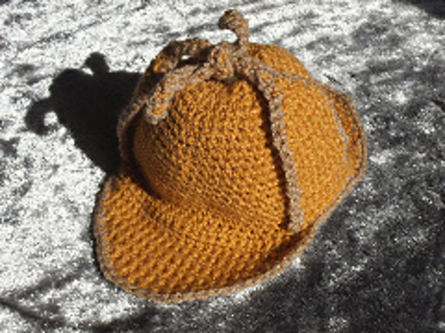 Ravelry: Baby Deerstalker Hat like Sherlock Holmes pattern by Susan Cowper