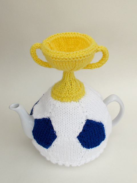 Ravelry: Football and World Cup Trophy Tea Cosy pattern by Susan Cowper