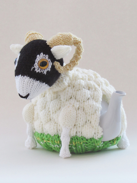 Ravelry: Swaledale Sheep Tea Cosy pattern by Suzy Cowper