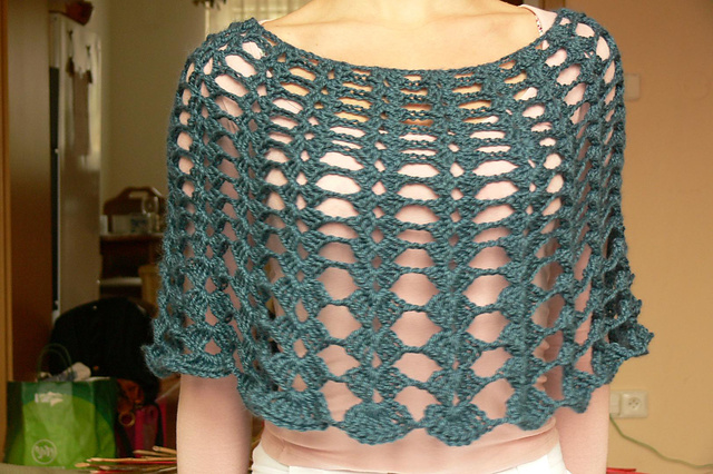 Ravelry: Crocheted Poncho / Кружевная пелерина pattern by Diana Design Team