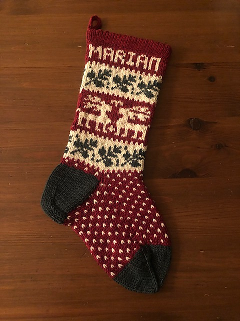Ravelry: Mistletoe & Moose Christmas Stocking pattern by Lisa Sewell