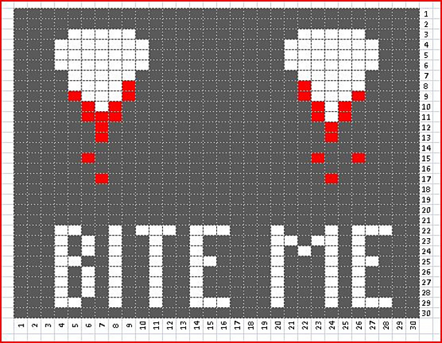 Ravelry: Vampire "Bite Me" Afghan Square Chart pattern by Hooked Fiber Art