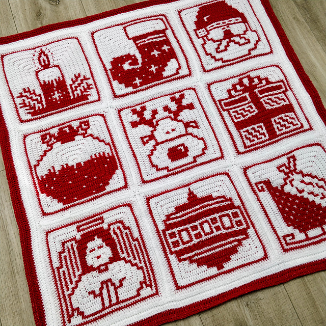 Ravelry: Crazy Christmas Squares pattern by Pippa Everett