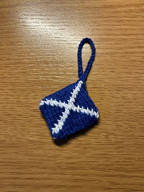 Ravelry: Saltire Keyring pattern by Claire Fawkes