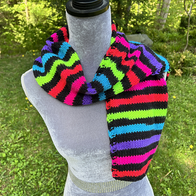 Ravelry: Short Neon Stripes Scarf pattern by Michael Sellick