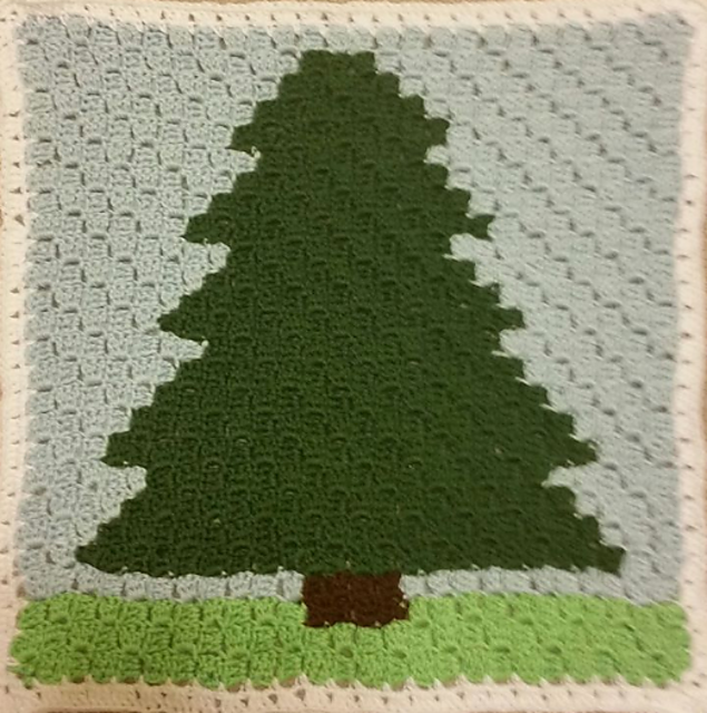 Ravelry: C2C Tree Square pattern by Michael Sellick
