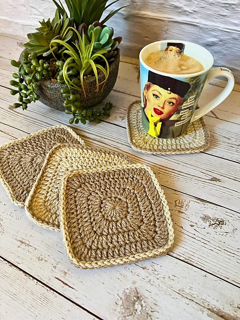Ravelry: Easy Square Coasters pattern by The Crochet Fix