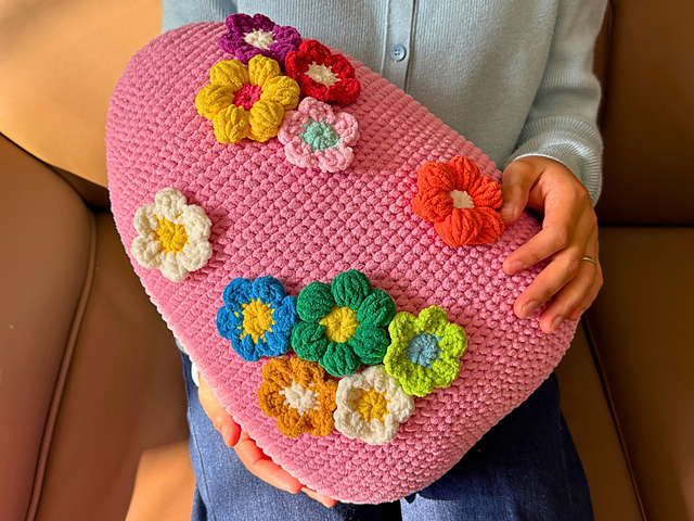Ravelry: Easter Crochet: Egg Pillow 3D Flowers pattern by The Crochet Mina