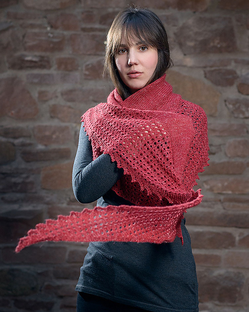 Ravelry: Elongated Triangular Lace Shawl pattern by The Fibre Co.