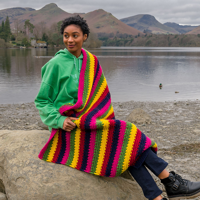 Ravelry: Rainbowland Throw pattern by Becky Baker