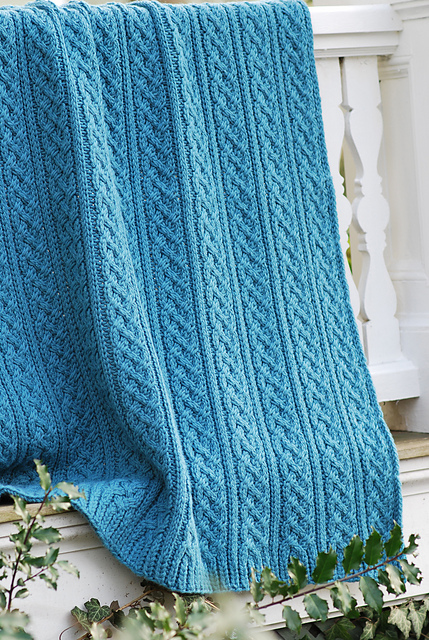 Ravelry: Cozy Cable & Rib Afghan pattern by Jacque Darragh