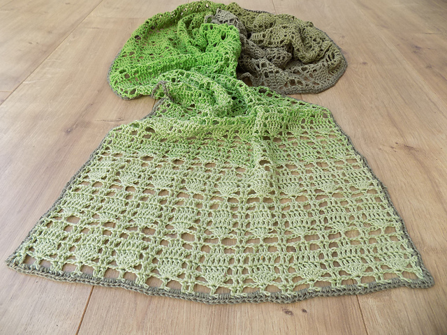 Ravelry: Leafy Boughs Wrap pattern by Heather C Gibbs (KCACO.UK)