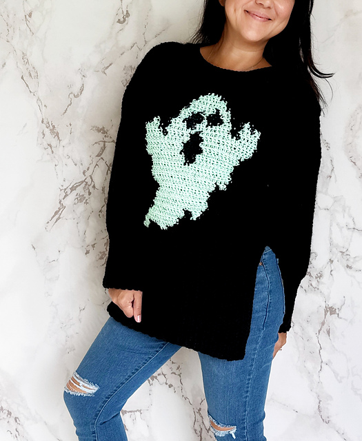 Ravelry: Spooky Ghost Sweater pattern by Shaz