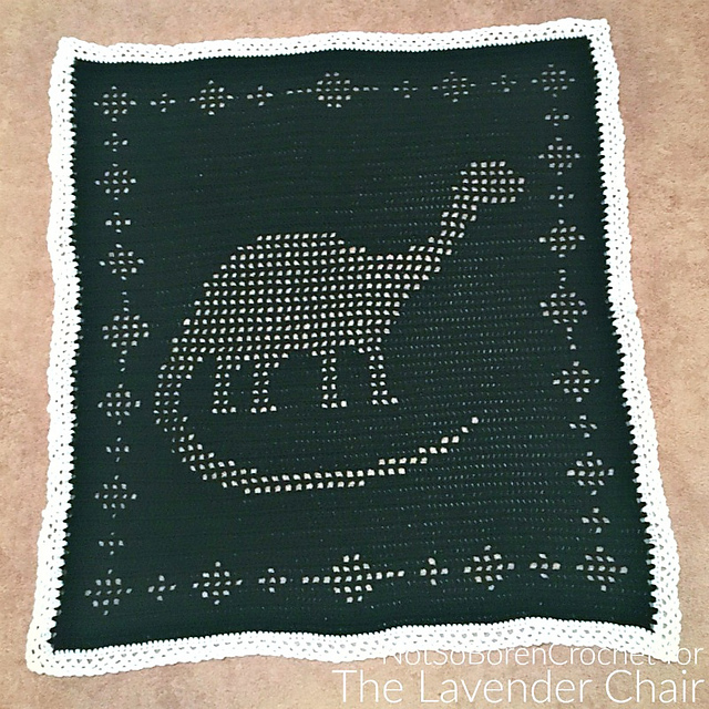 Ravelry: Filet Dinosaur Blanket pattern by Dorianna Rivelli