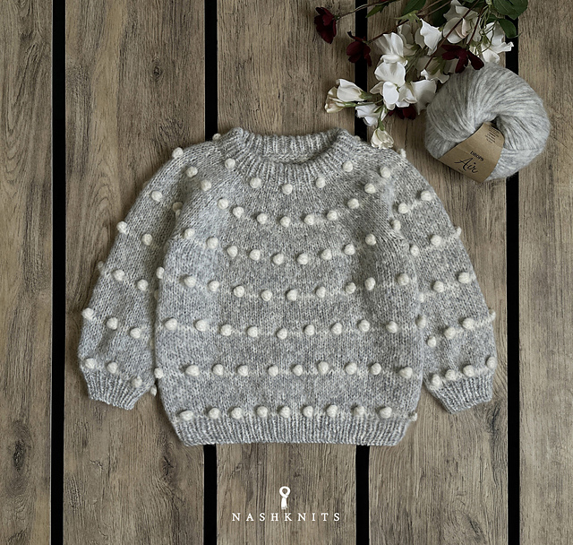 Ravelry: Bobble Burst Sweater Junior pattern by Nashwa Sakr