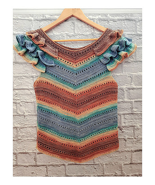 Ravelry: ThePoshCrochet's Lacy top with ruffled sleeves