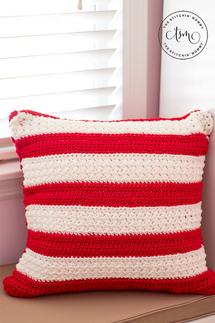 Ravelry: Holiday Striped Pillow pattern by Amy Ramnarine