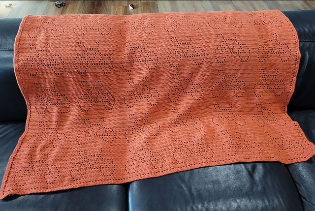 Ravelry: Bicycle Filet Blanket pattern by Jessica Warden