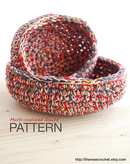 Ravelry: Multi-colored bowls pattern by The New Crochet
