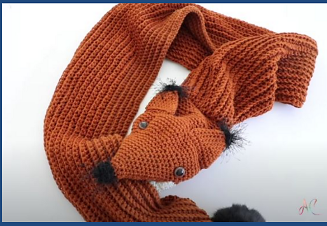 Ravelry: Crochet Tail Biting Fox Scarf pattern by The Unruly Stitch