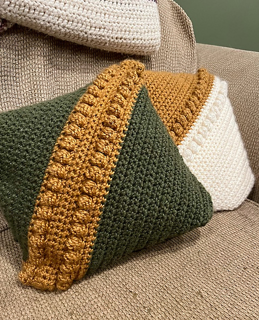 Ravelry: Diagonal Bobble Pillow pattern by Stacey Roman
