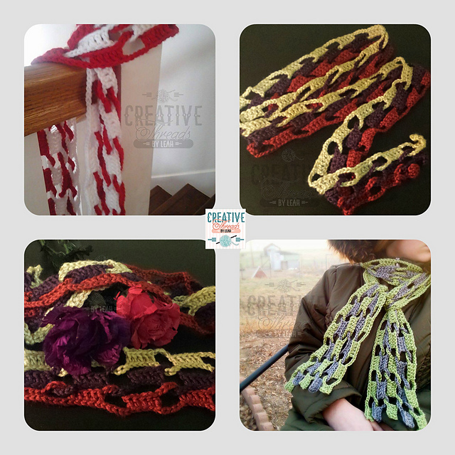 Ravelry: Interlocking Chains Scarf pattern by Creative Threads by Leah