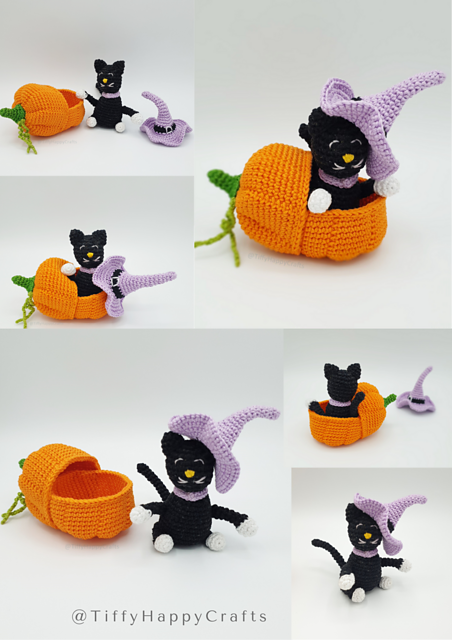 Ravelry: Black Cat in Pumpkin pattern by Tiffy Purisa